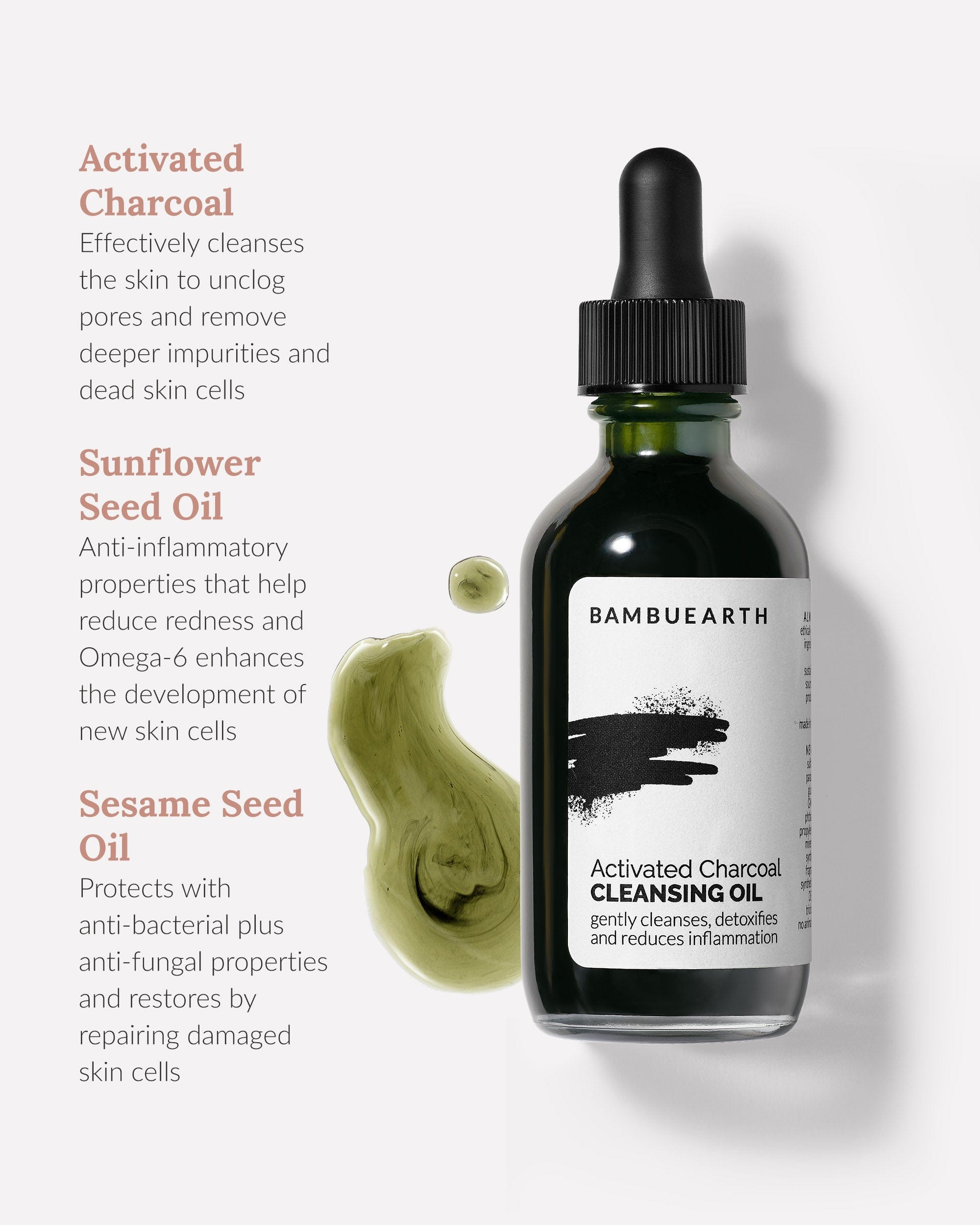 Activated Charcoal Cleansing Oil | Detoxify | Bambu Earth